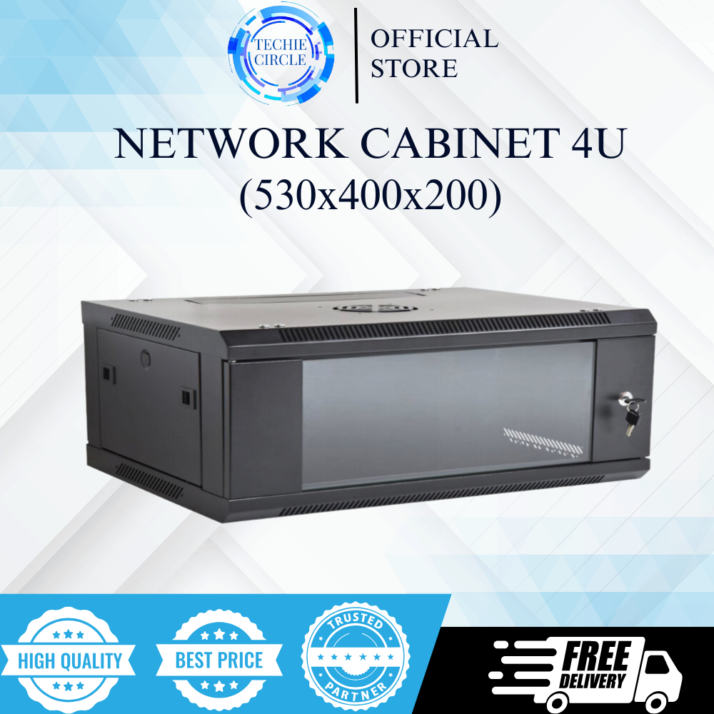 Techie Circle Network Cabinet | 4U Data Cabinet | Data Cabinet | Wall ...