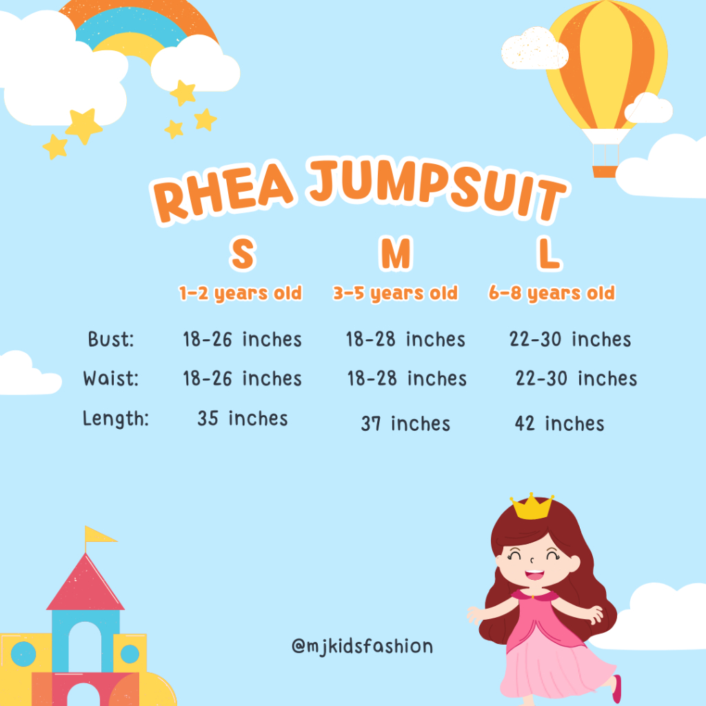 Rhea KIDS JUMPSUIT S/M/L 1-9 years old | Shopee Philippines
