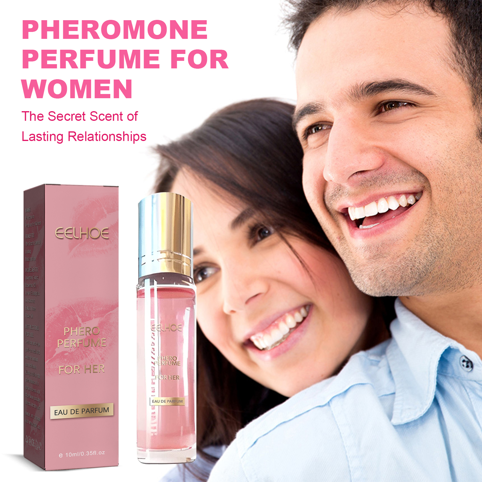 EELHOE Pheromones Perfume Roll On 10ml Flirting Hormonal Eau De Toilette Rose Fragrance Attract ...