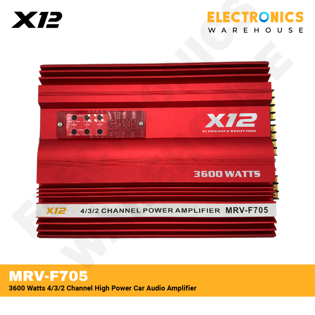 X12 MRV-F705 3600 Watts 4/3/2 Channel High Power Car Audio Amplifier ...