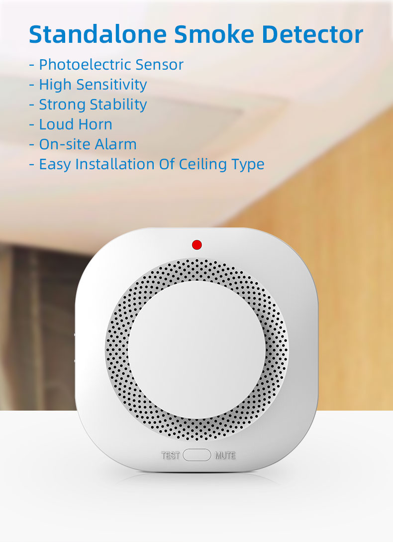 PGST Portable Independent Smoke Detector Fire Alarm Photoelectric ...