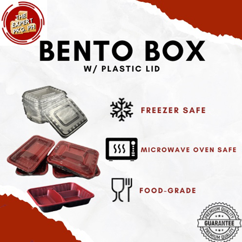 COD (25PCS) Red Bento Box With Back Cover 1/2/3/4/5 Grid Partition ...