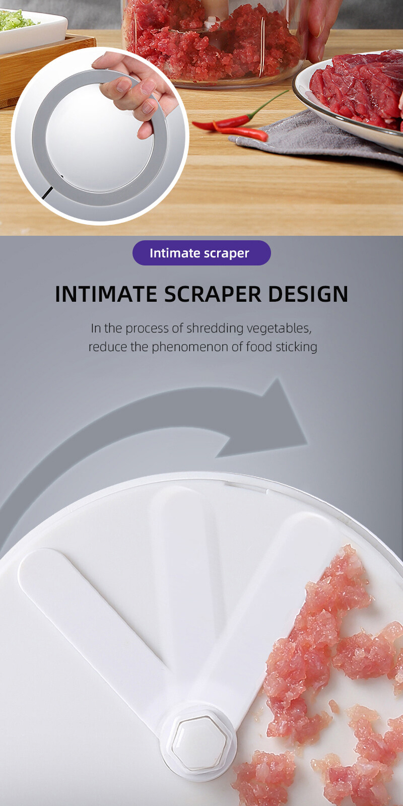 Ecoco Garlic Chopper and Onion Crusher Mini Meat Grinder Manual Food ...