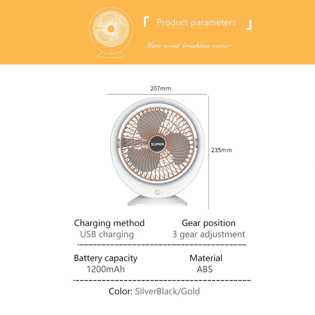 Portable Electric fan rechargeable firefly Desktop Fan adjustable mini ...