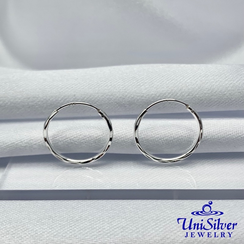 Unisilver 925 Sterling Silver 16MM Slim Hoop Earrings (LE1185-2001 ...