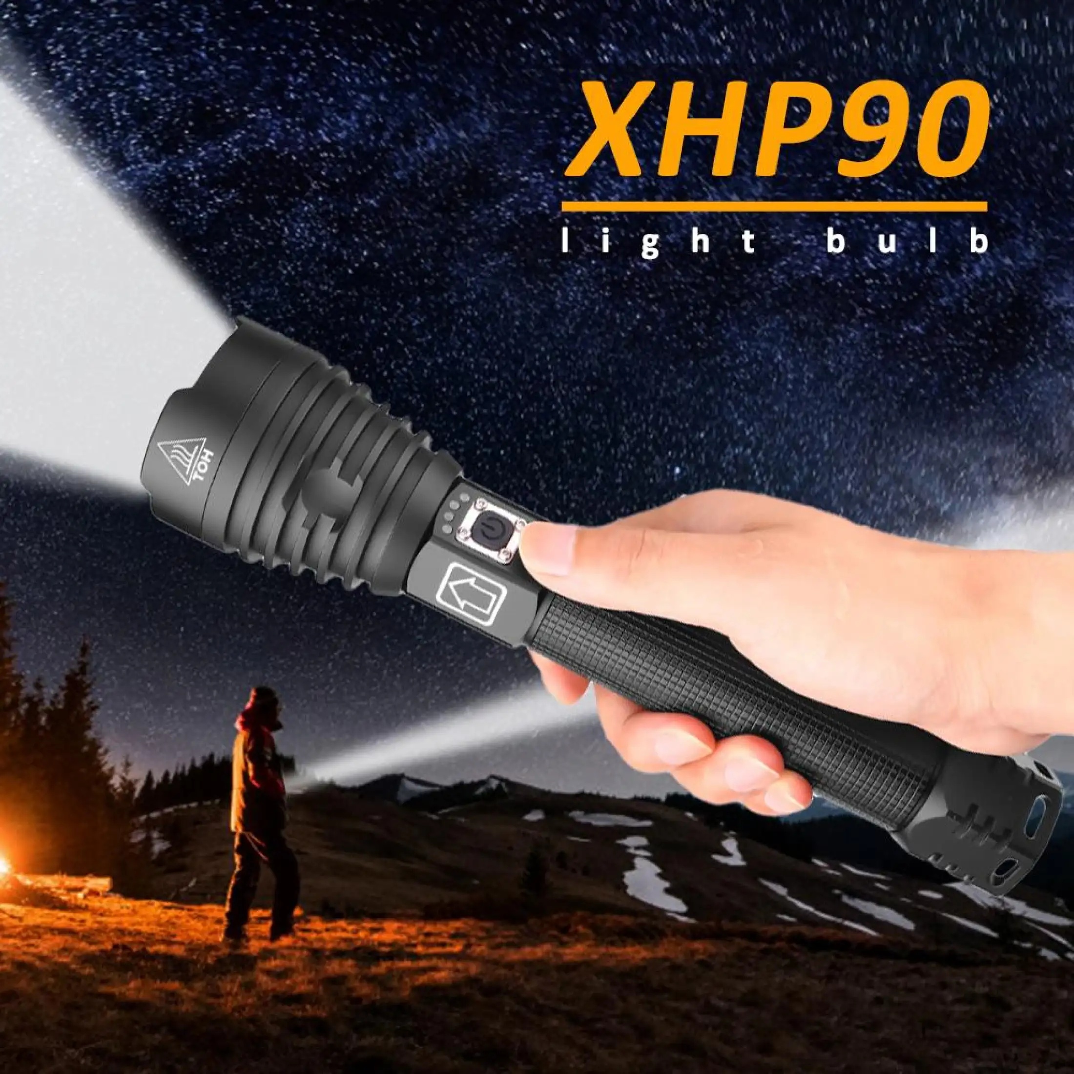 P70 / P90 Strongest Led Flashlight 3500LM With Battery Waterproof ...