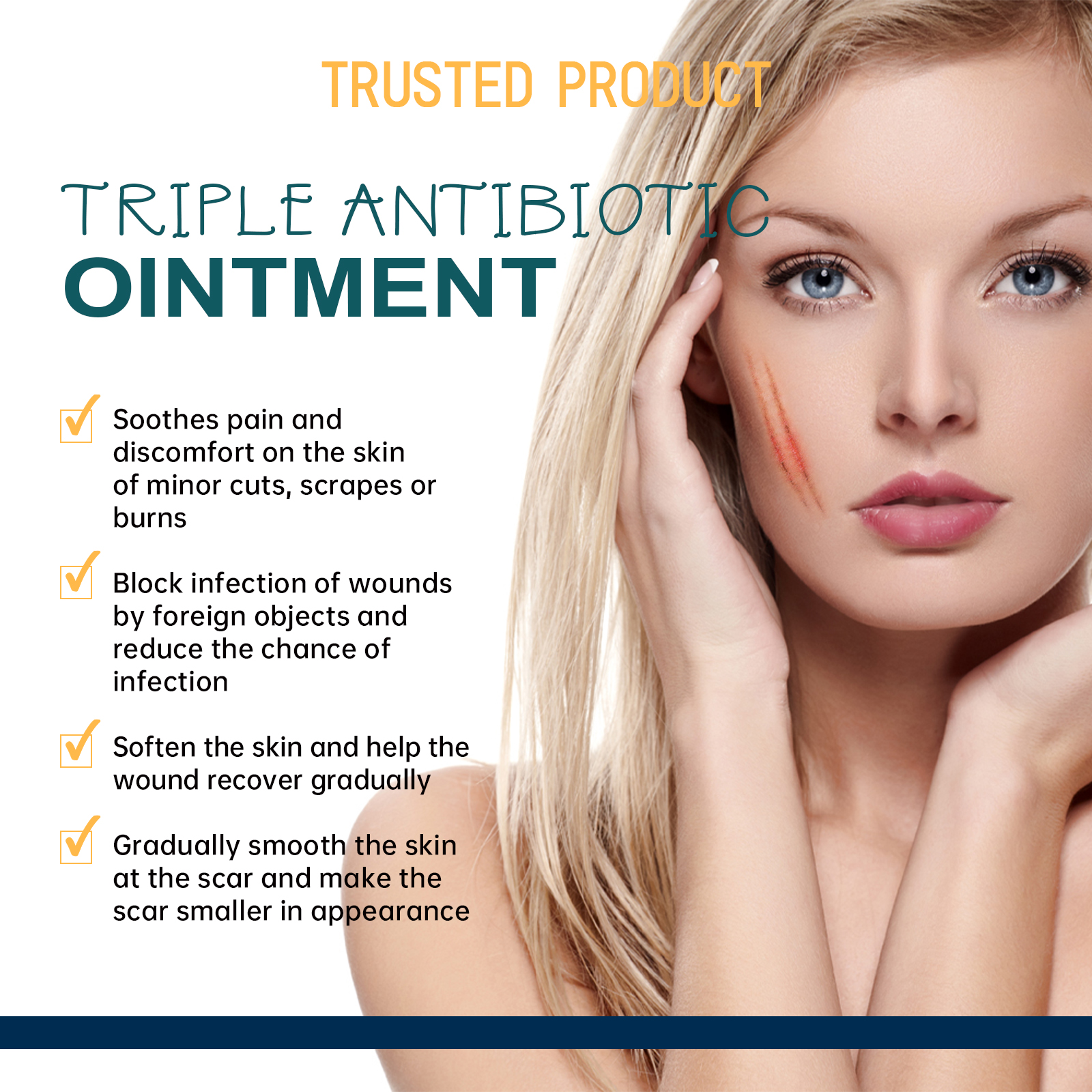 Ximonth Triple Antibiotic Ointment 28g Wound Care Ointment Scar Fading Wound Repair Treatment ...