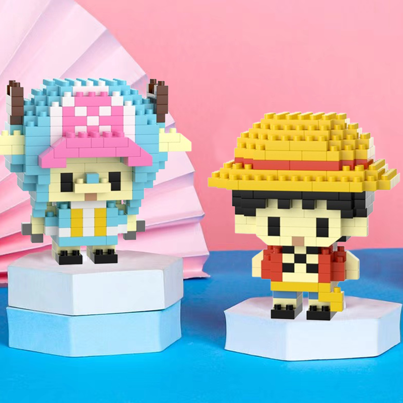 【DUZ】 One Piece Luffy Toys Cute Block Mini Character Building Block ...