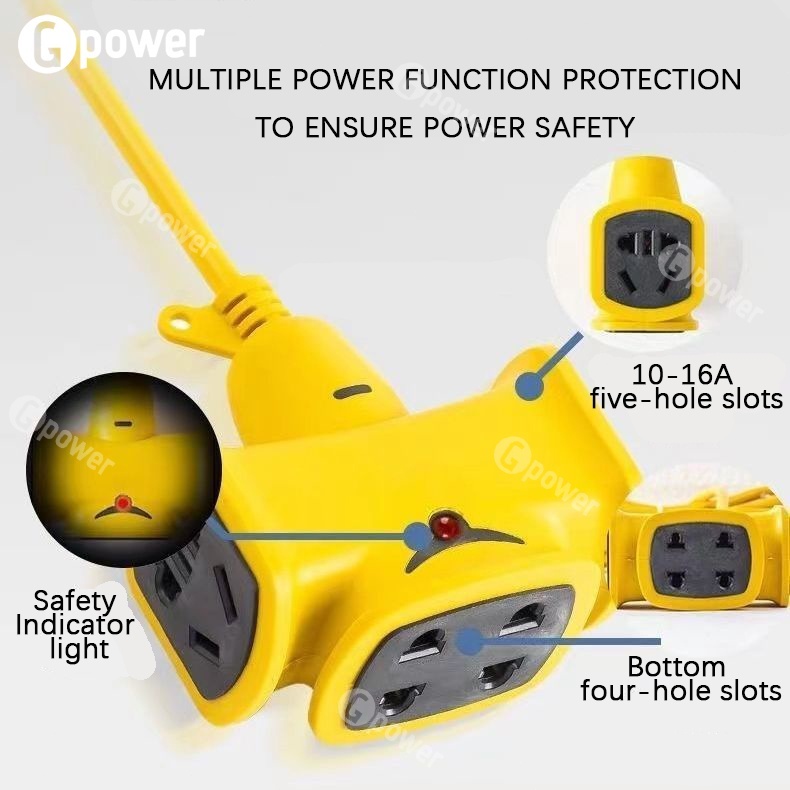 30M Extension Cord Socket Cable Heavy Duty 14 Holes with Switch ...
