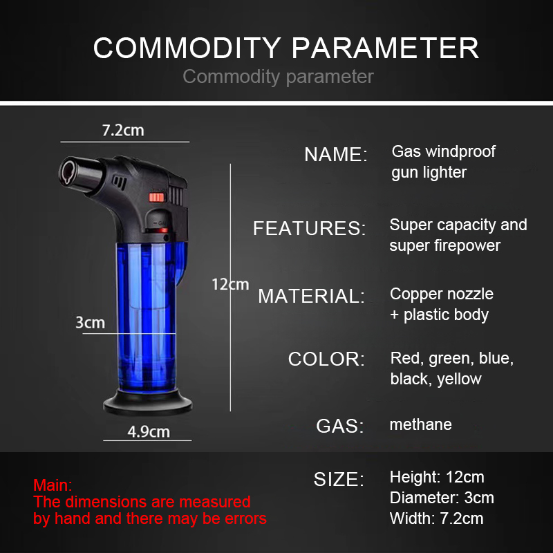 Plastic Type Windproof Direct Igniter Cigar Lighter Baking Flame Spray ...