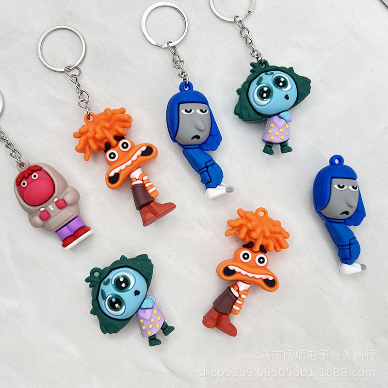 Inside Out Keychain Cartoon Keychain Disney and Pixar Sadness Fear ...