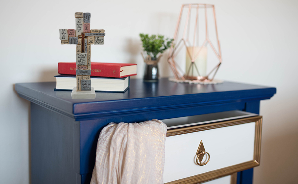 crucifix with stand Jesus cross figurine home altar display holy family ...