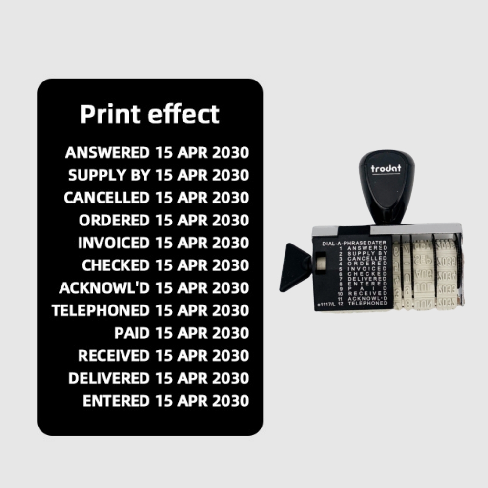 12 Office Text And Date Stamp Day Month Year RECEIVED INVOICED PAID ...