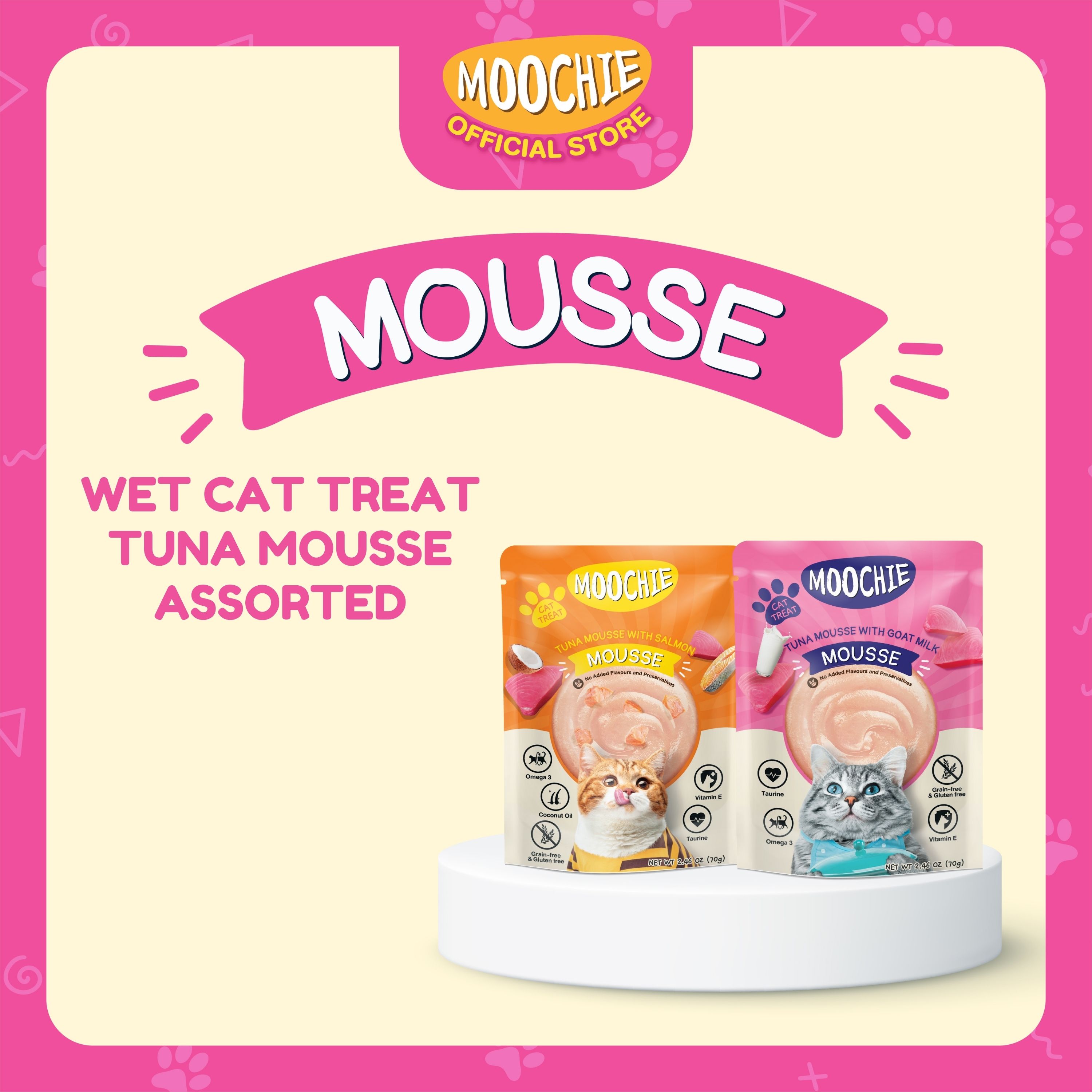 Moochie Wet Cat Treat Tuna Mousse 70g Pouch x6 | Shopee Philippines