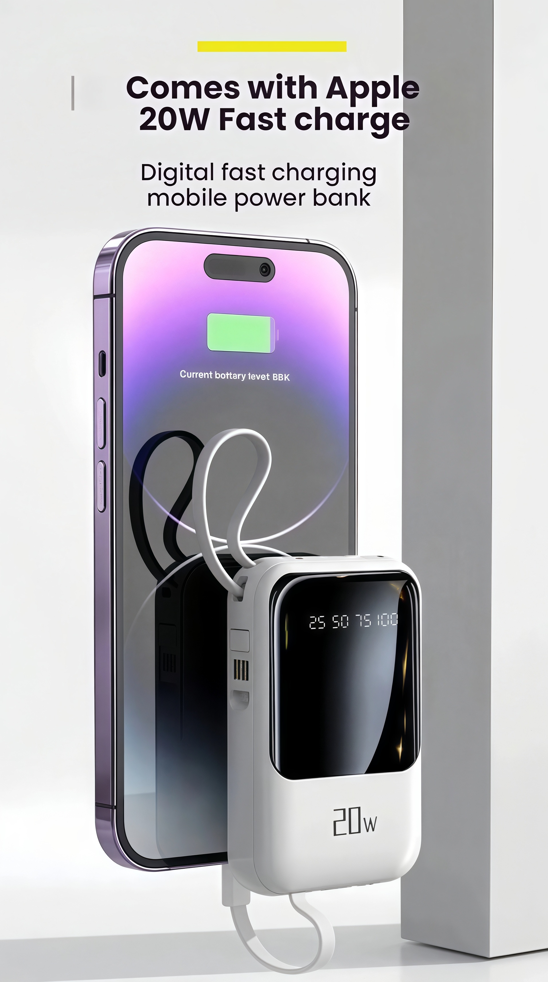 Portable original good quality Power Bank 10000mAh Mini Powerbank Built ...