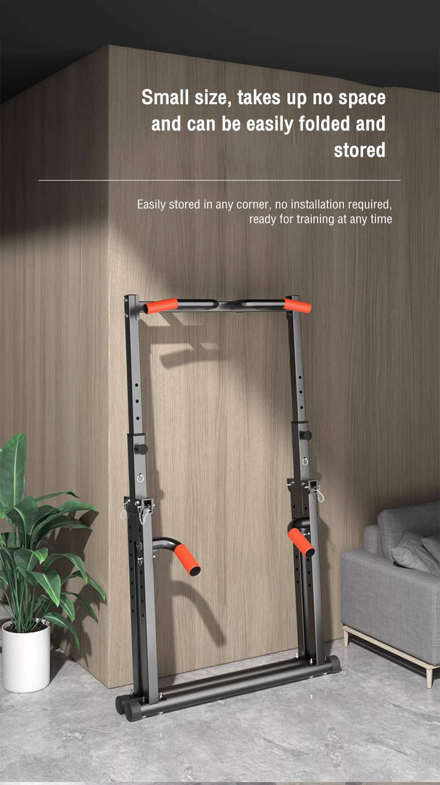 MIKING folding horizontal bar pull-up bar home fitness equipment Floor ...