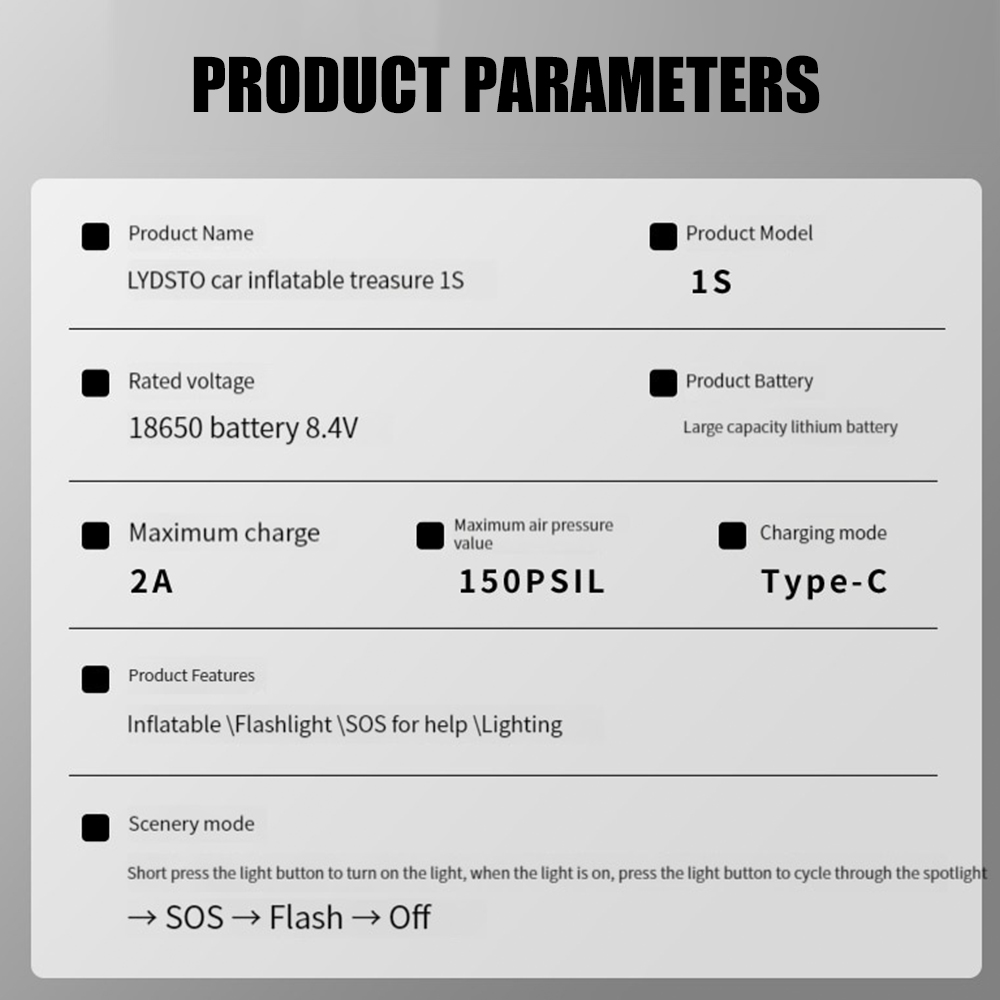 ORRO HOME Lydsto Tire Inflator 1S 150Psi Digital Air Pump 2600mah Type ...