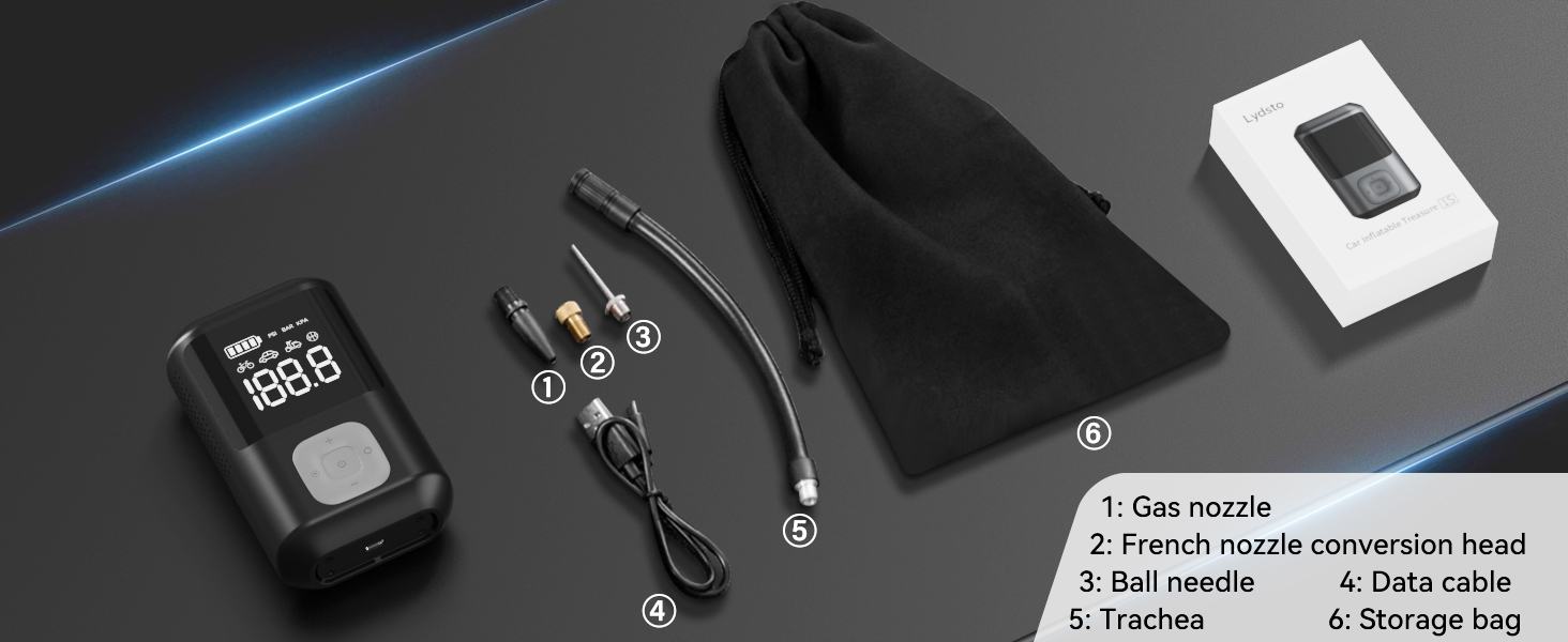 ORRO HOME Lydsto Tire Inflator 1S 150Psi Digital Air Pump 2600mah Type ...