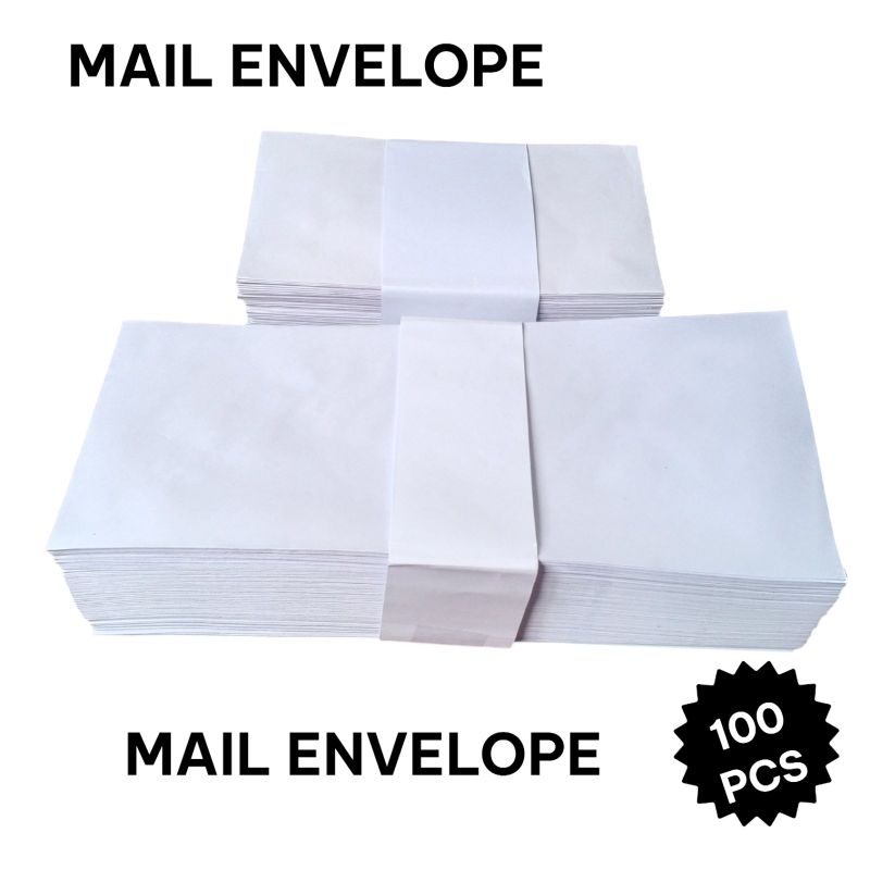 White Mail Envelope Long Short 100pcs in 1pack | Shopee Philippines