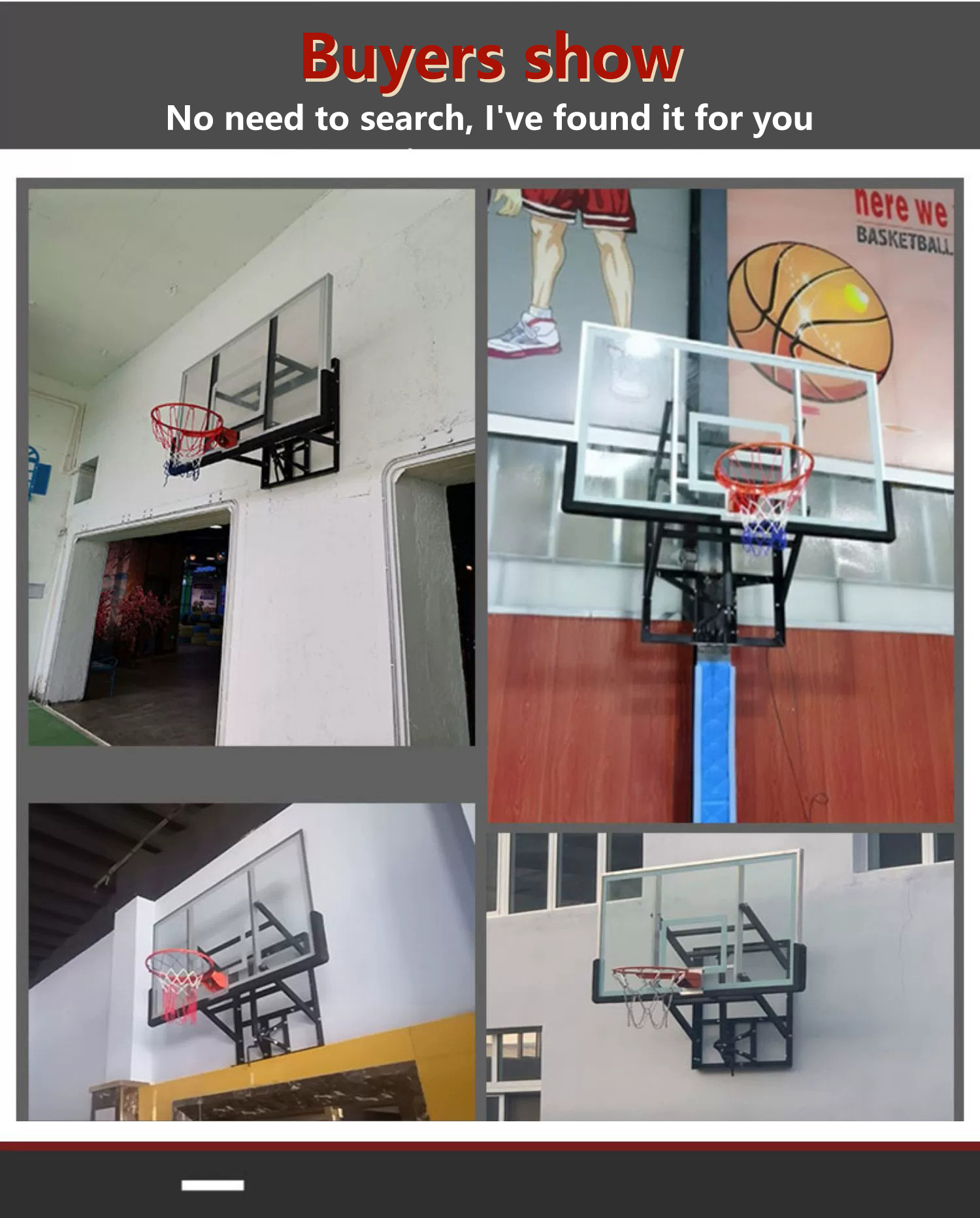 Wall-mounted basketball hoop dunkable basketball ring basketball stand ...