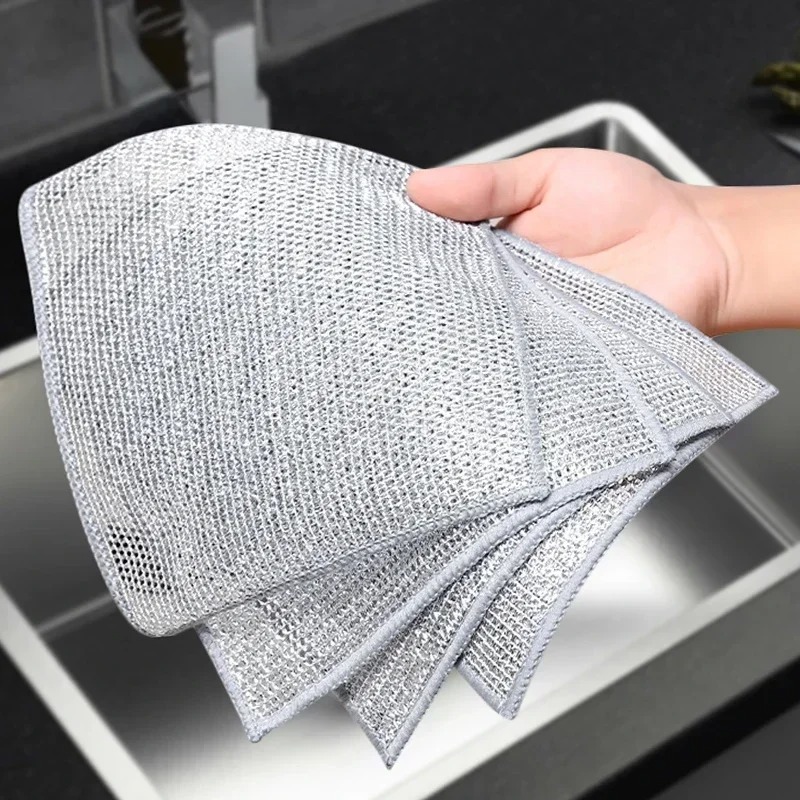 Rust Removal Cleaning Cloth Kitchen Magic Dishwashing Metal Steel Wire ...