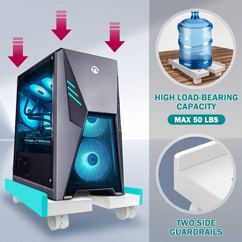 SARREHeavy-Duty CPU Stand with 4 Lockable Wheels - Fits Tower/Desktop ...