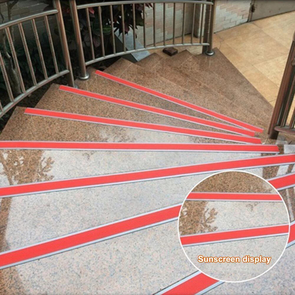 Anti Slip Strip 8/24FT L-type PVC Rubber Stair Nosing Self-Adhesive ...