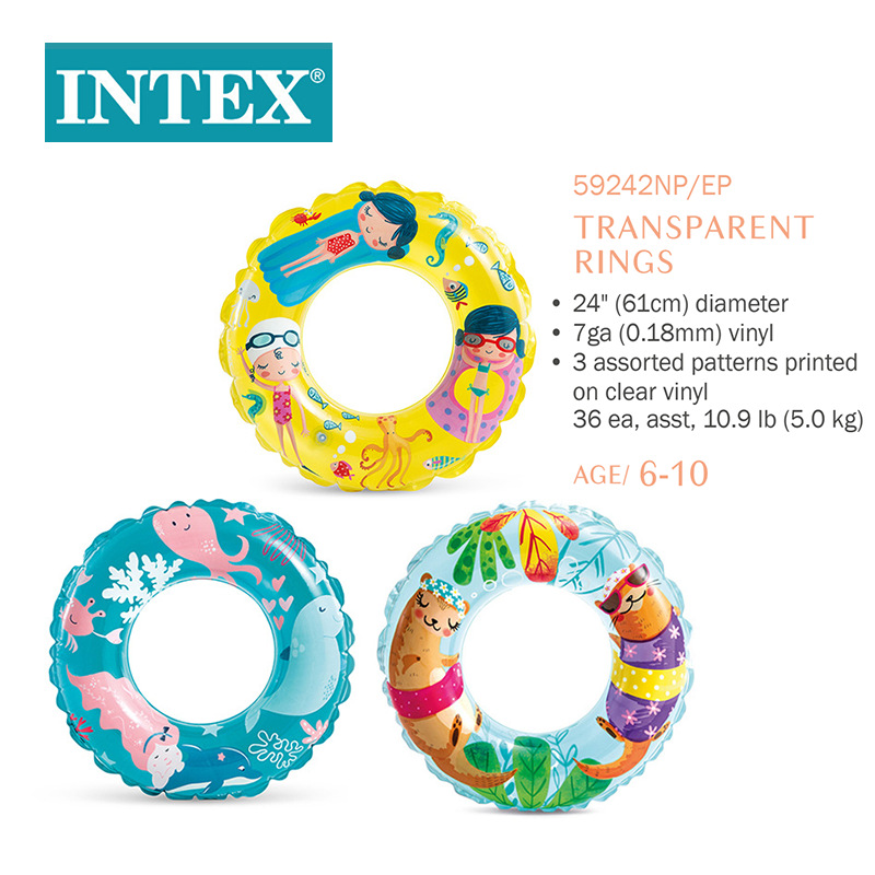 INTEX 59242 Kid's transparent float ring, swimming ring. | Shopee ...