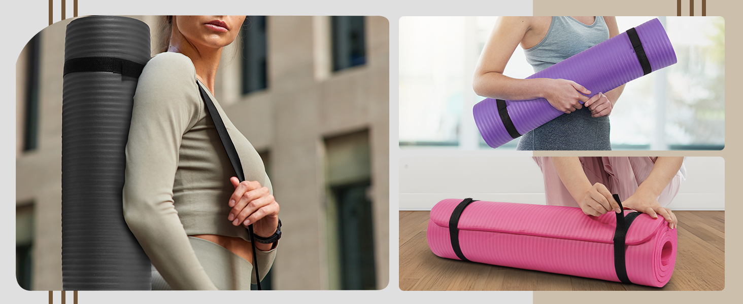 【FREE GIFT】15MM NBR Yoga Mat Non Slip Exercise Workout Mat Widening ...