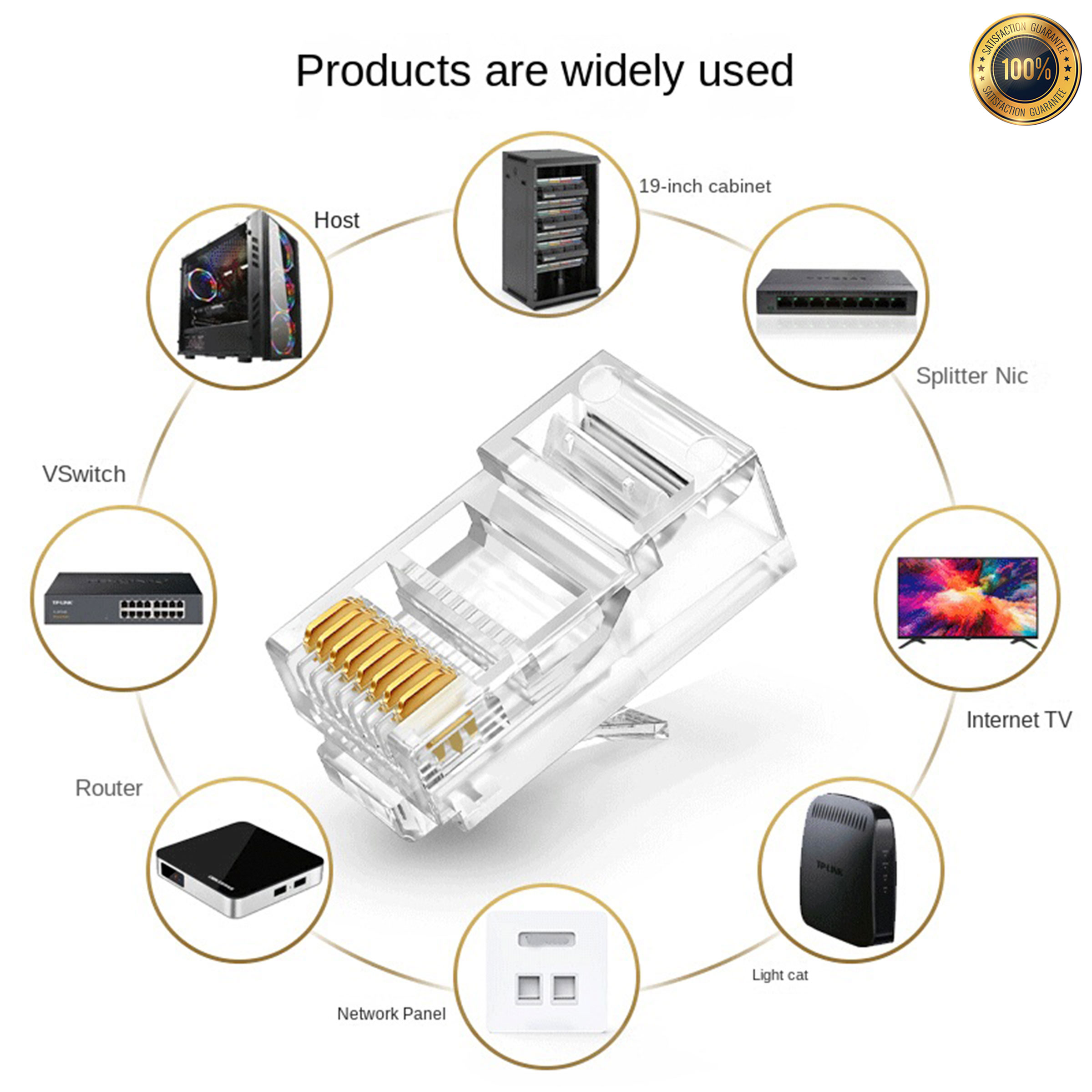 Passthrough RJ45 Unshielded Plastic CAT6 RJ45 connector 8P8C modular ...
