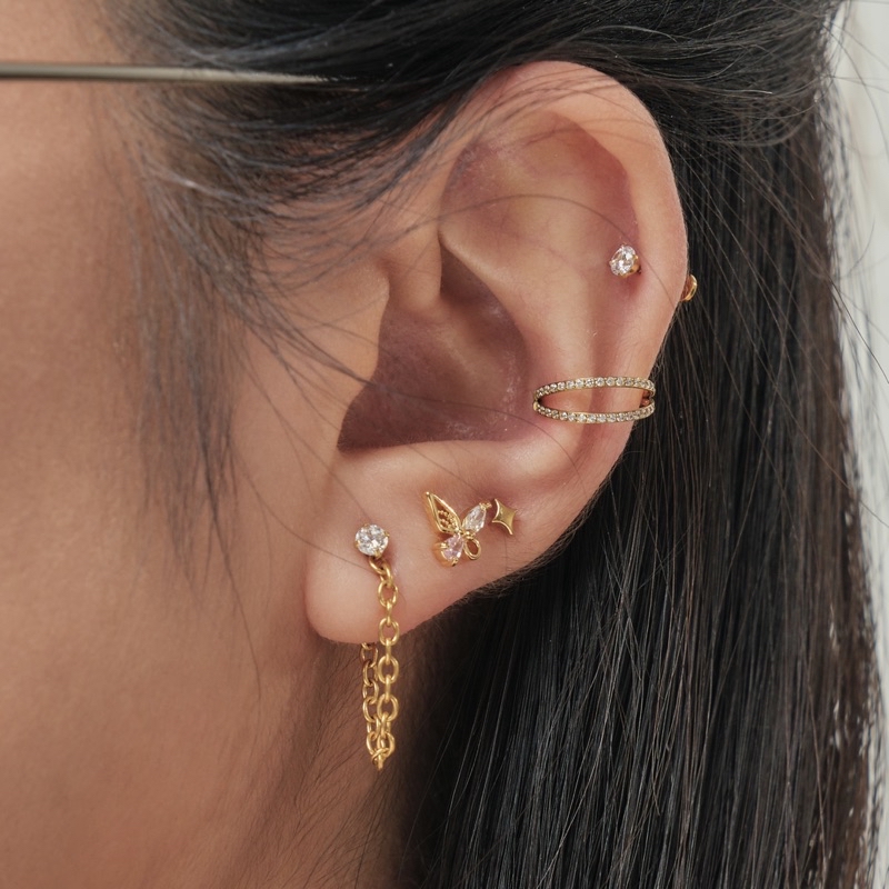 Callie 1 Piece 14k Gold Plated Stainless Steel Dainty Piercing [SOLD ...