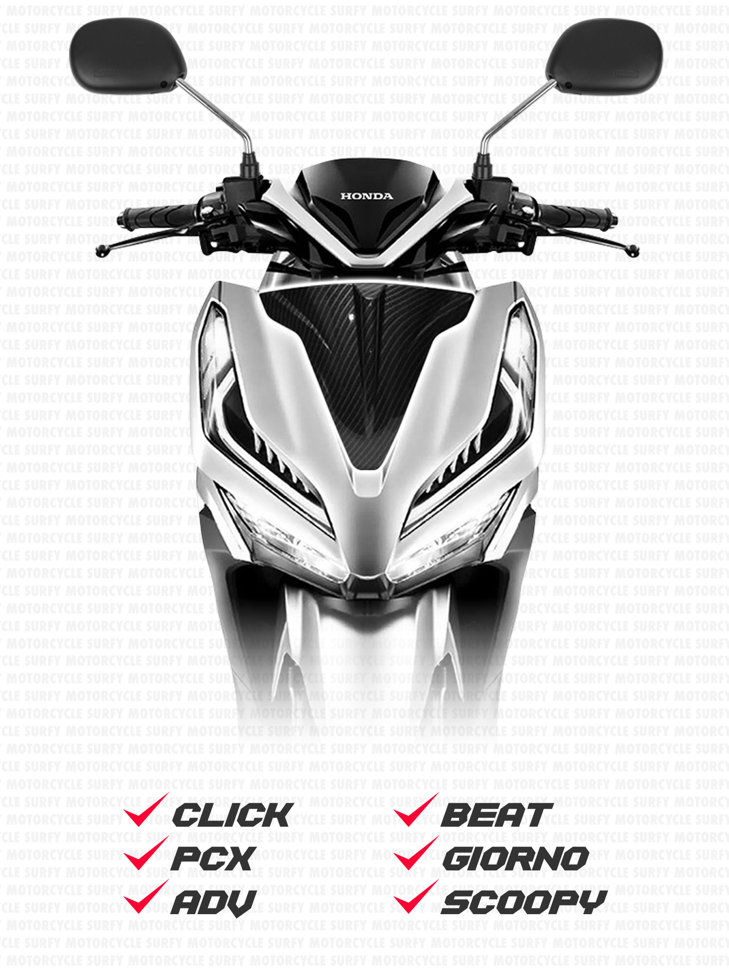 Honda Side Mirror Chrome Stem ABS Plastic Clear Lens Big Mirror LTO ...