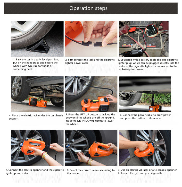 Adjustable Electric Car Jack 5T Hydraulic Jack Portable Tire Lifting ...