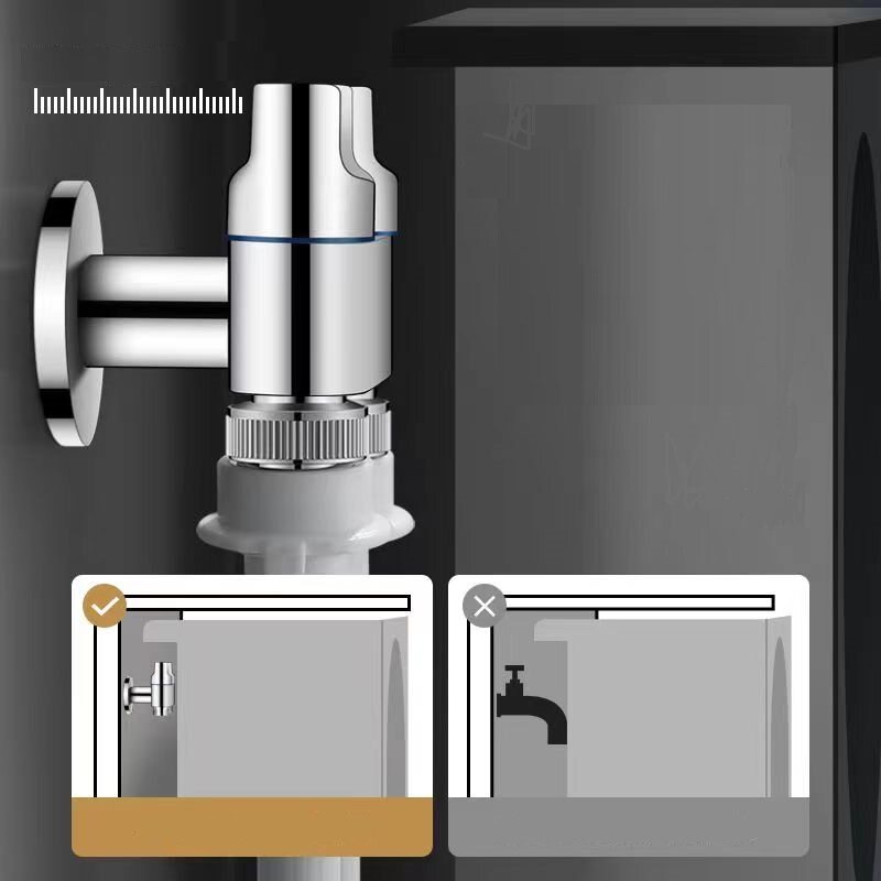 2 Way Angle Valve 1 to 2 Faucet 304 Stainless Steel 1/2 Inch Biswitch ...