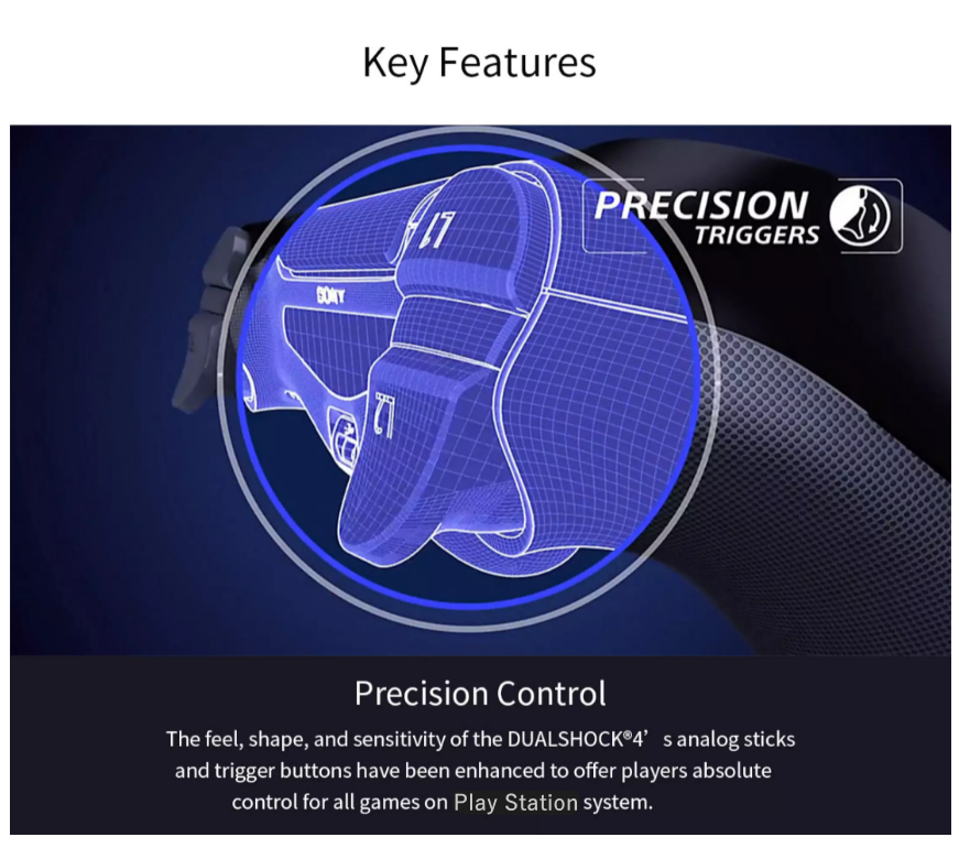 Ovleng Twin Double Motor Vibration Wireless Game Controller for P4 ...