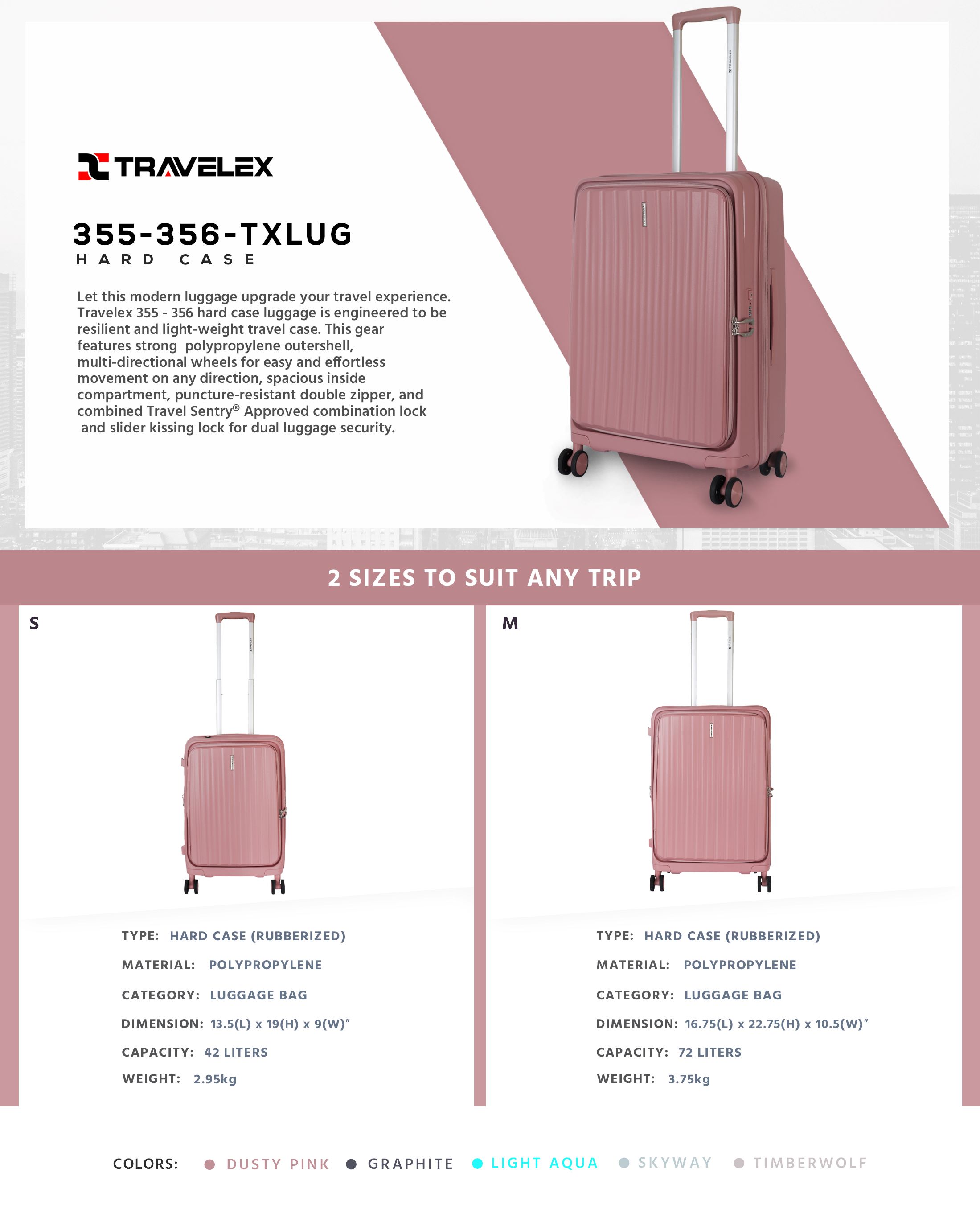 TRAVELEX 355-356 Hard Case Luggage (Set: Small + Medium) | Shopee Philippines