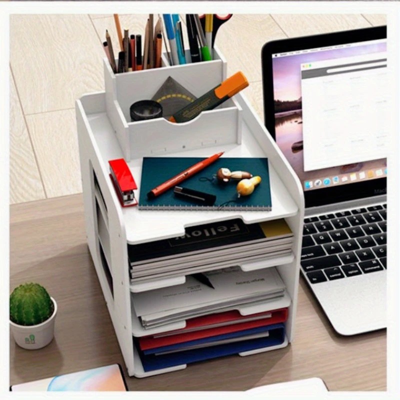 multi-layer Desk Storage Bookshelf Folder Book Office Paper Storage Box ...