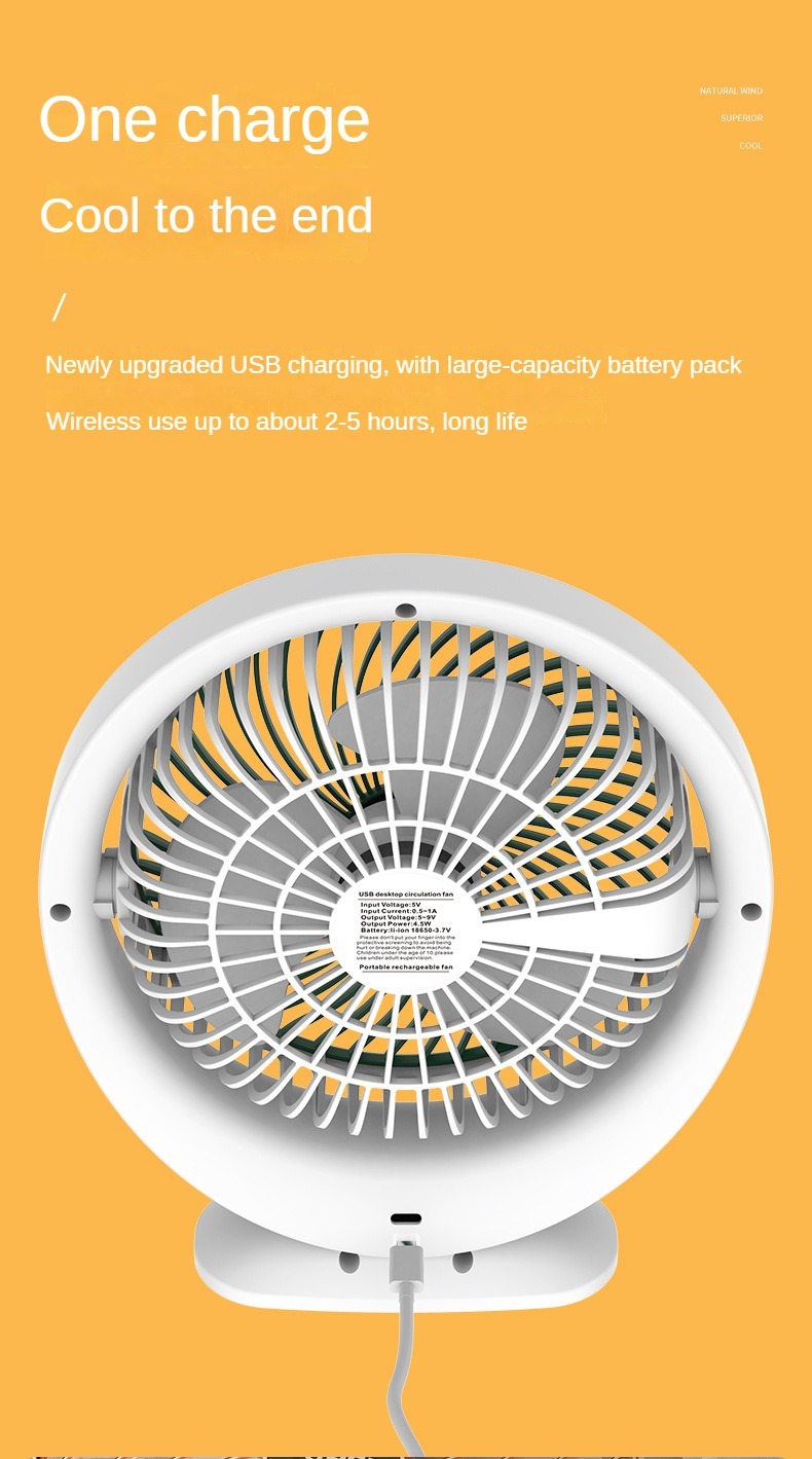 Mini desk fan Large wind noiseless Strong wind 180 Degree Rotation ...