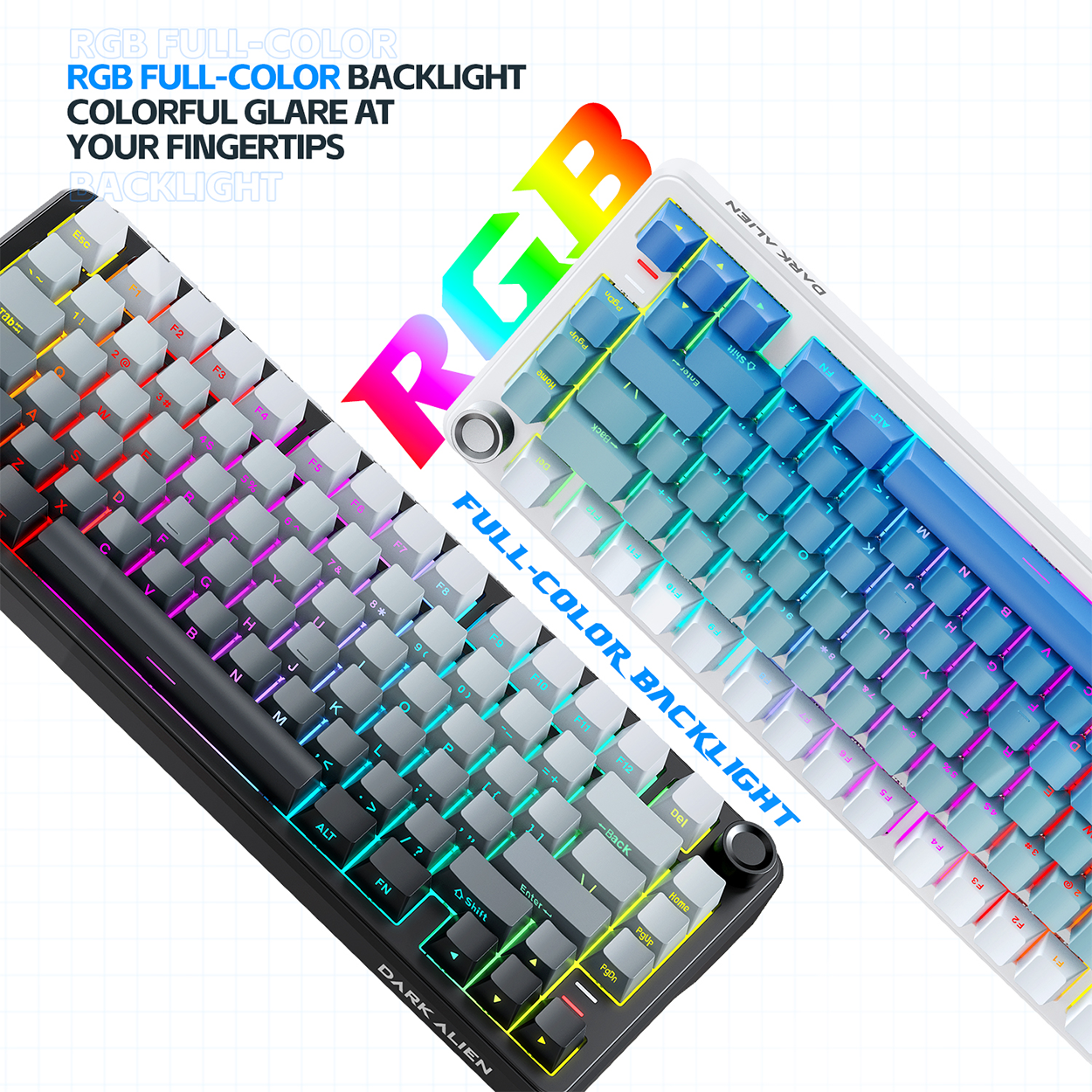 Dark Alien K820 81 KEY Tri Mode Gasket Wireless Wired Hot Swappable ...