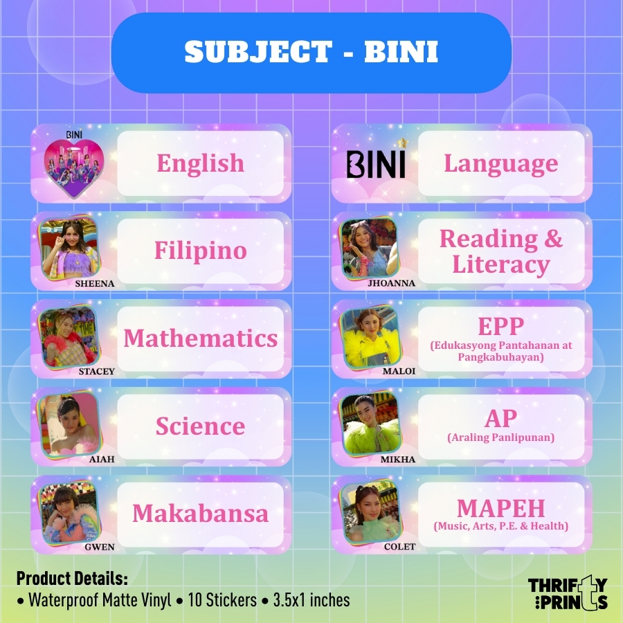 Notebook Stickers, Subject Sticker, Name Sticker, Number Sticker ...
