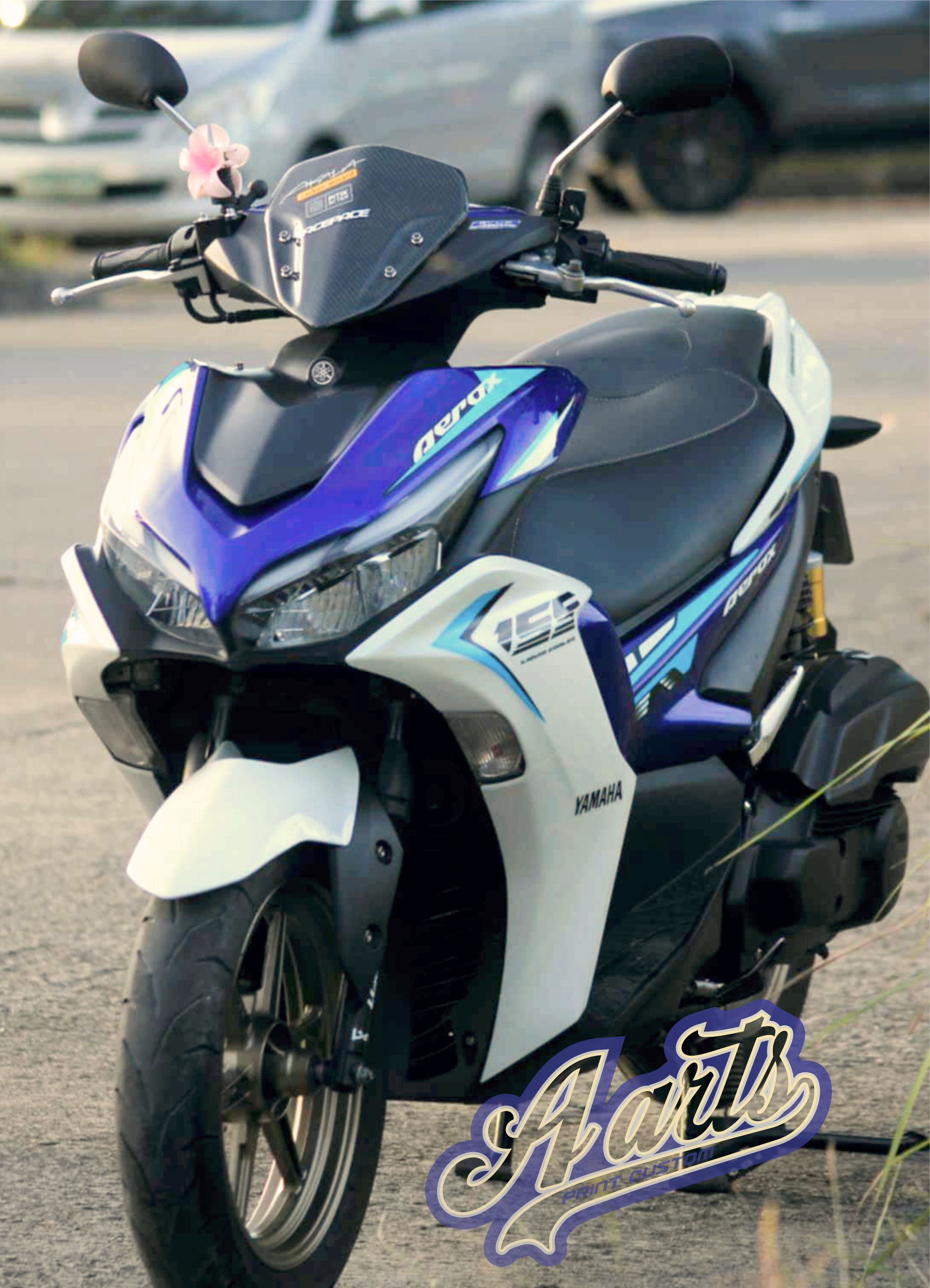 Aerox 155 v2 Indo White Ice Blue Sticker Decals | Shopee Philippines