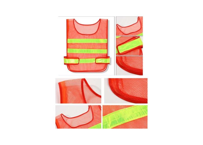 MESH SAFETY VEST REFLECTORIZED ORANGE CONSTRUCTION , TRAFFIC OFFICER ...