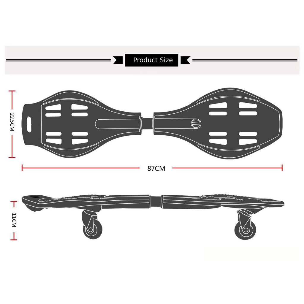 Casters for Kids, Teens, and Adults Vigor Board Wave Skateboard ...