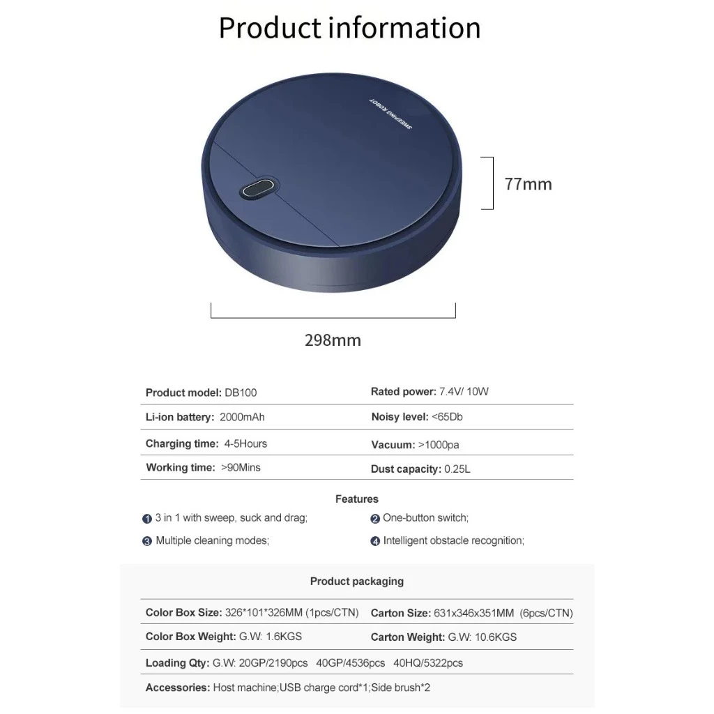 Enolux DB100 Floor Map Cleaning Intelligent Pilisos Automatic Sweeping ...