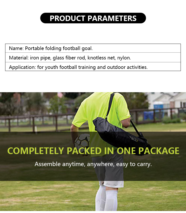 Folding portable Football Goal outdoor football training goal Adult and ...