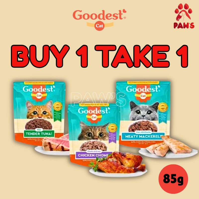 85g Goodest Cat BUY 1 TAKE 1 Wet Food Pouch All Stages PAW'S Ph ...