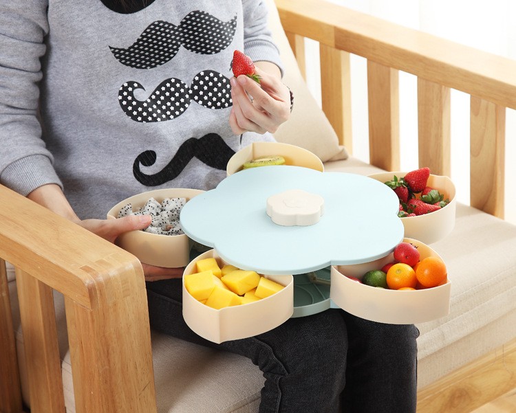 M&M Rotating Snack Box Flower Design Snack Container Food Storage 1 ...