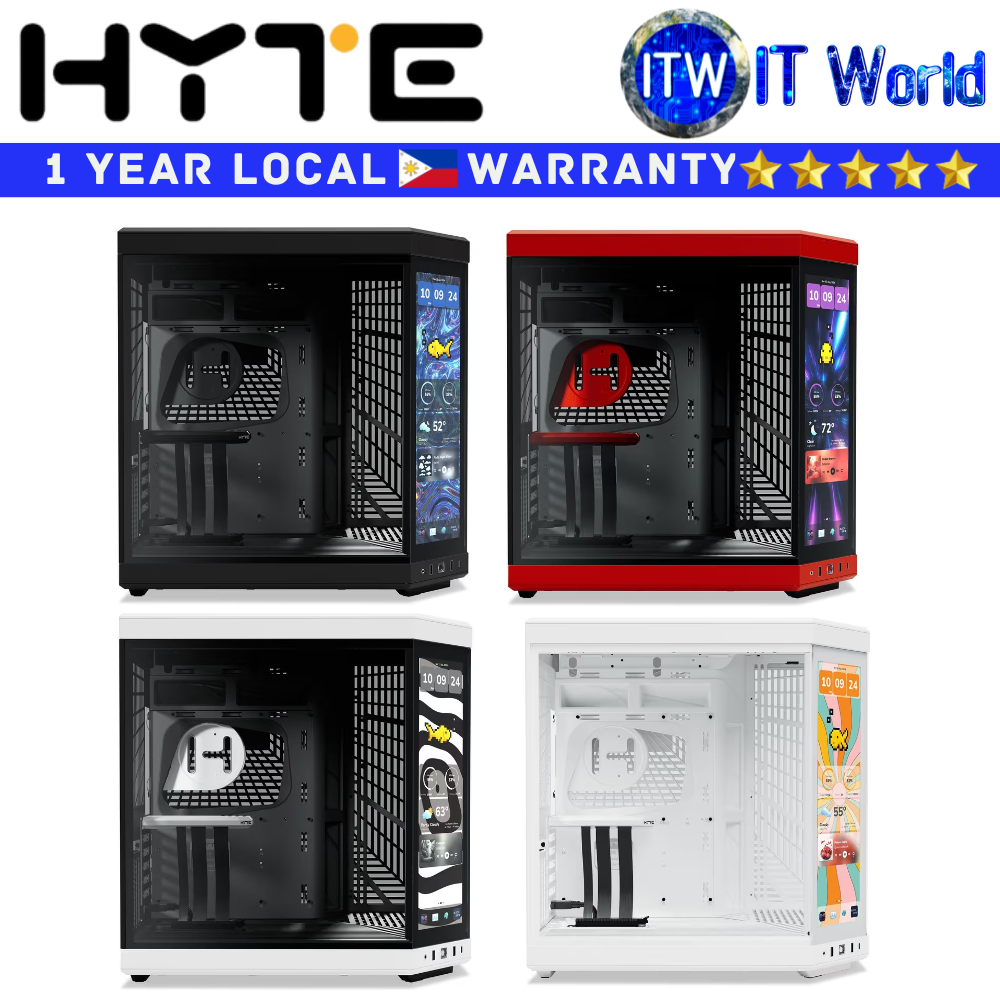 Hyte Computer PC Case Y70 Infinite Mid-Tower (Pitch Black/Black Cherry ...