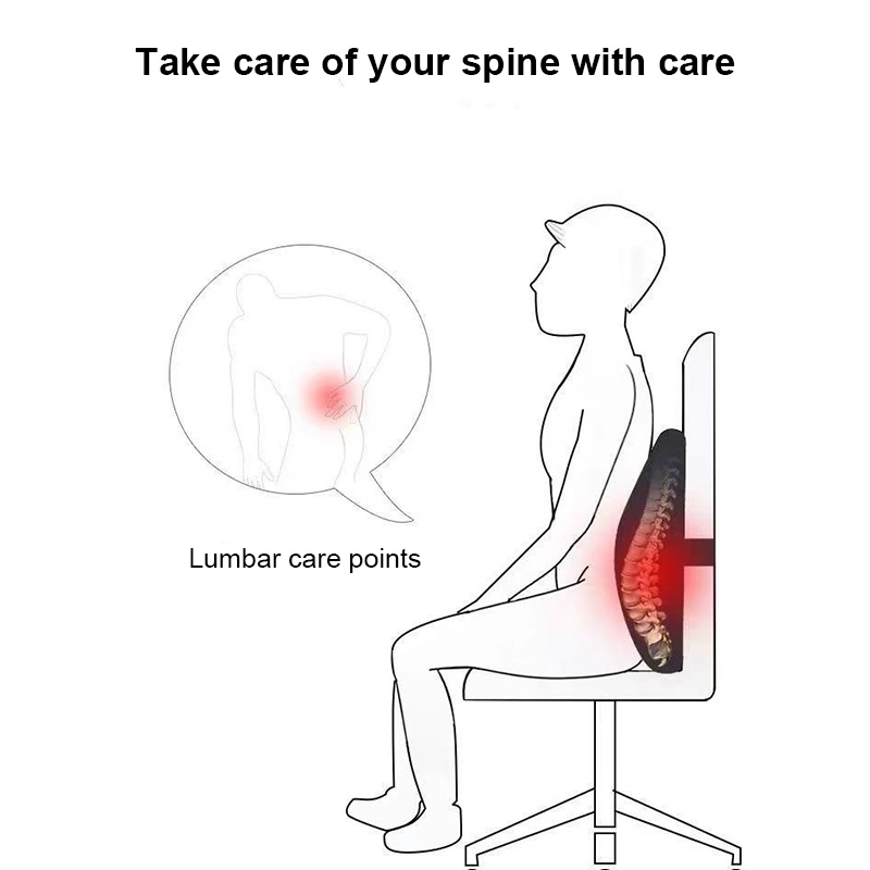 Office Lumbar Cushion Seat Station Sedentary Lumbar Pillow Office Chair ...