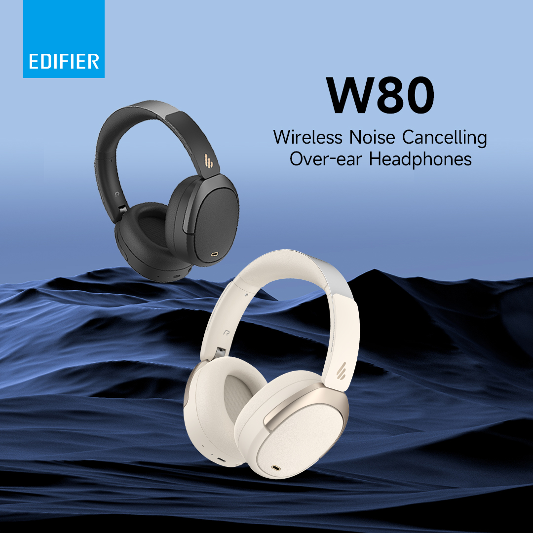 Edifier W80 Wireless Noise Cancelling Over-ear Headphones – Bluetooth, ANC, Long Battery Life ...
